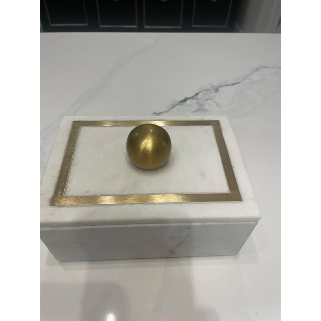 Transitional Modern Marble Trinket Box | Chairish