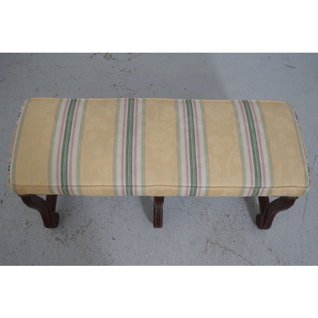 English Regency Six-Leg Mahogany Upholstered Window Bench | Chairish