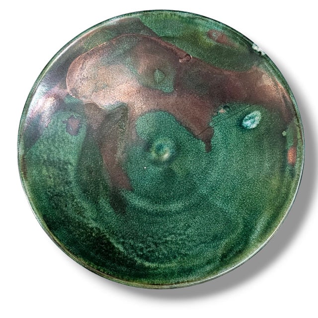 Studio Art Tony Evans Small Raku Plate #203 | Chairish