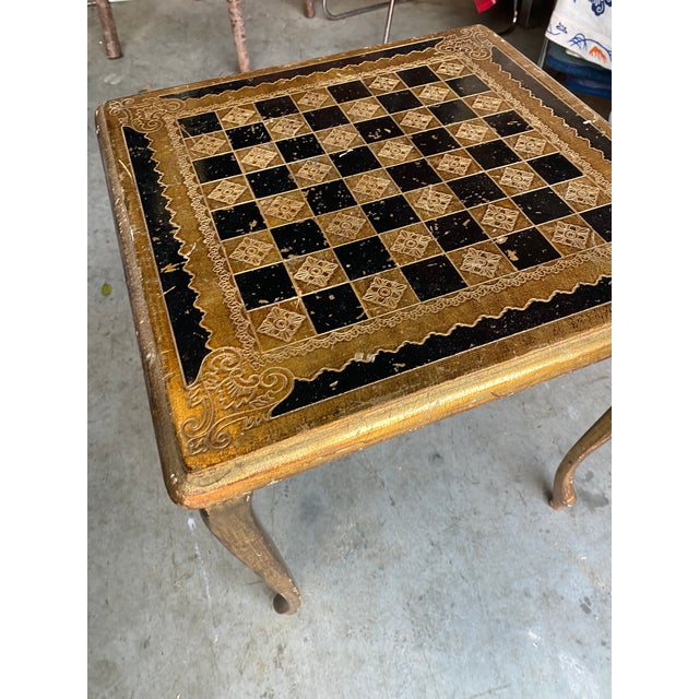1970s Vintage Florentine Checkered Side Table | Chairish