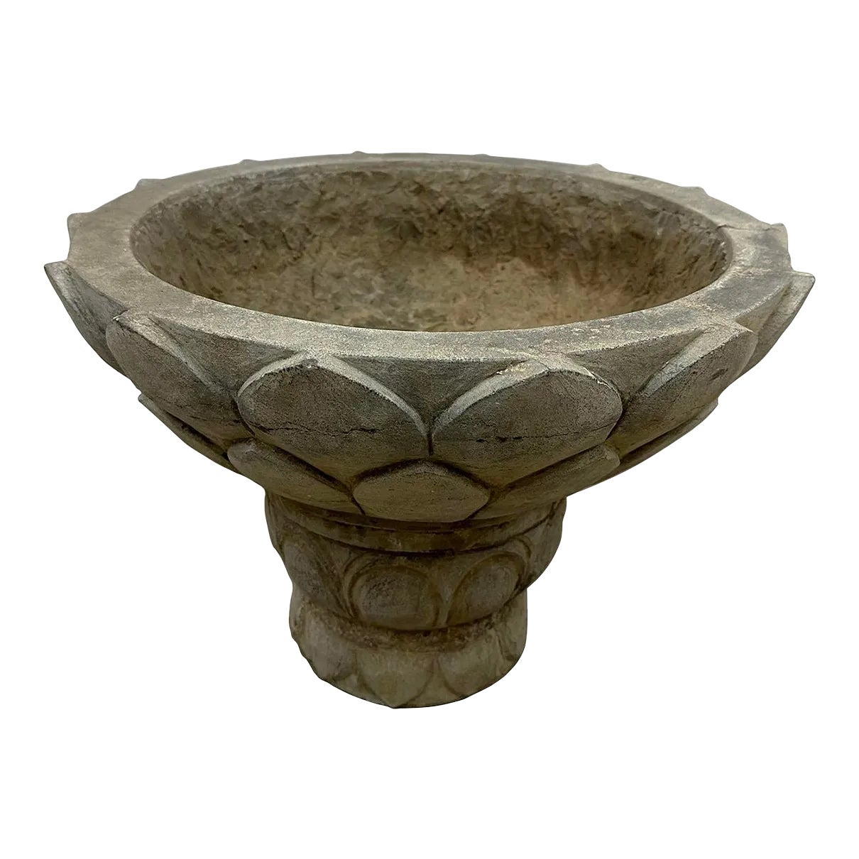 Vintage Chinese Hand Chiseled Stone Planter | Chairish