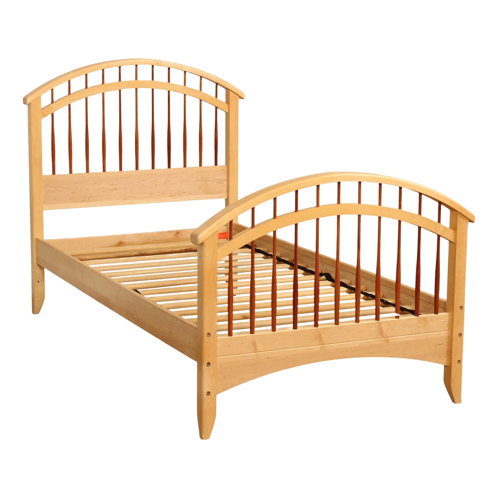 Vermont Precision Woodworks Maple Twin Size Spindle Bedframe | Chairish