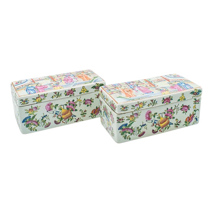1900's Pair of Antique Decorative Boxes | Chairish