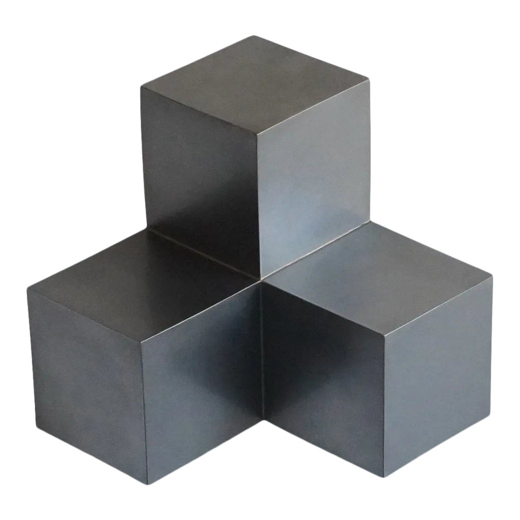 Hanging Steel Cube Sculpture | Chairish