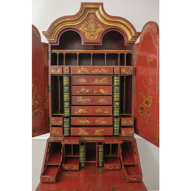 Theodore Alexander Chinoiserie Decorated 2 Piece Secretary Desk | Chairish