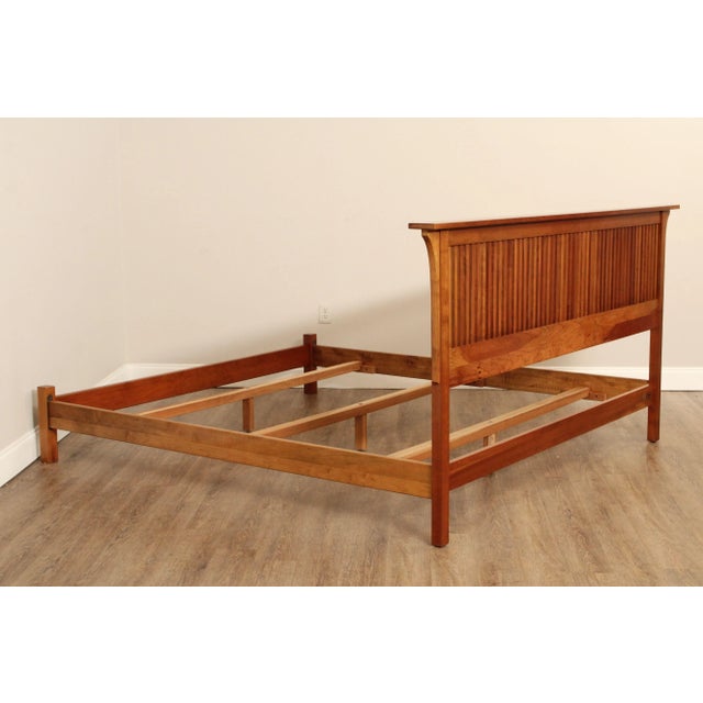 Stickley Mission Collection King Size Cherry Spindle Bed | Chairish