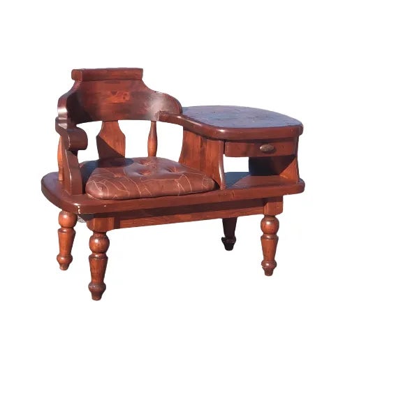 Vintage Early 20th Century Pine Telephone Chair Chairish