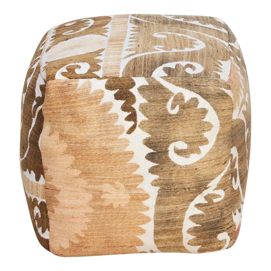 Charyn Antique Suzani Cube Ottoman | Chairish