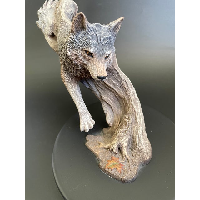 Rick Cain Limited Edition Sculpture "Leaping Wolf" | Chairish