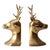 Vintage Large Brass Stag Deer Bookends Pair | Chairish