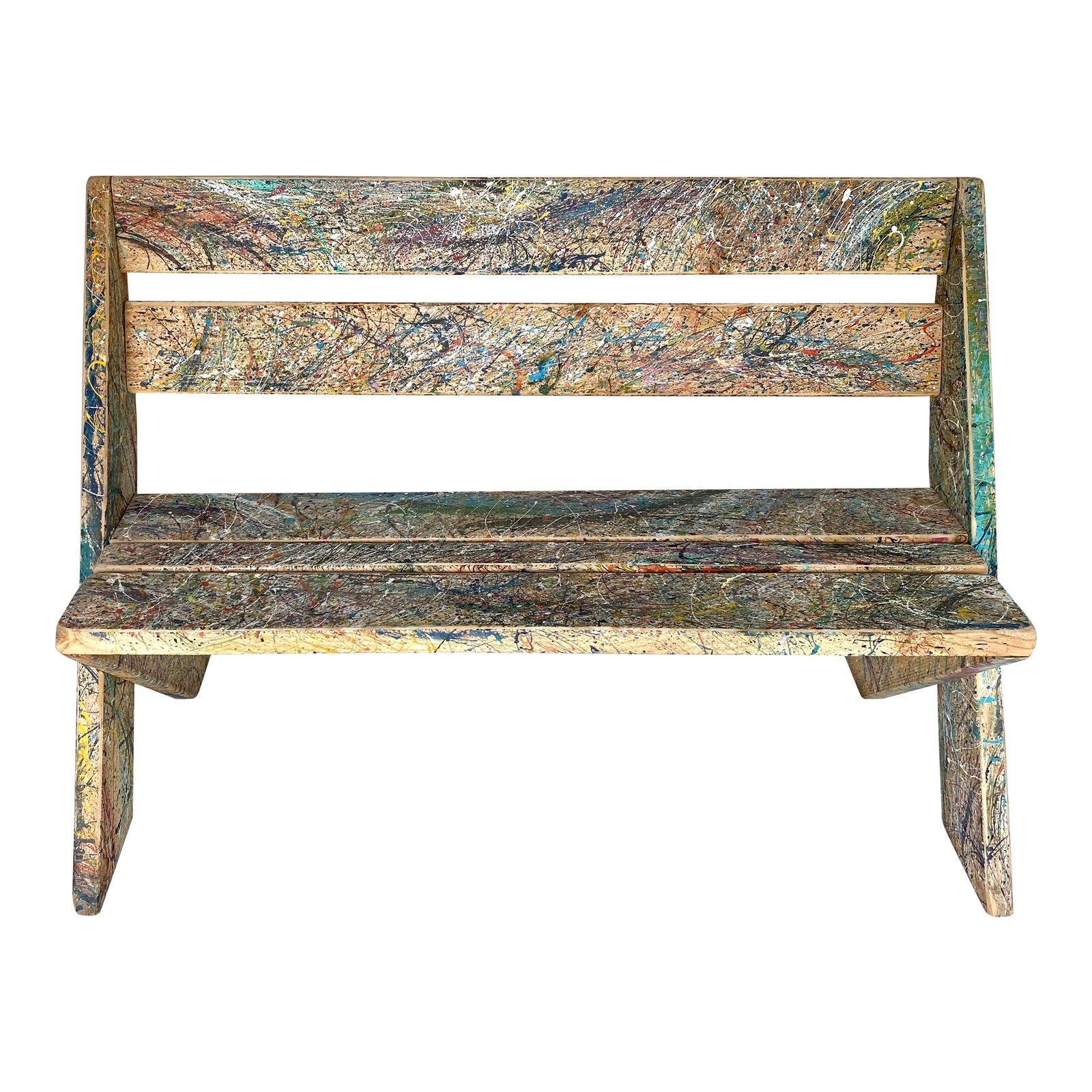 Artist Wood Graffiti Bench | Chairish