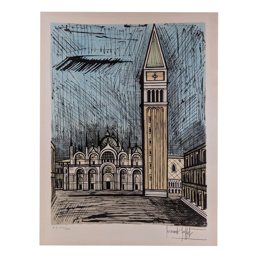 Bernard Buffet, Saint Mark and the Campanile, 1986, Lithograph | Chairish