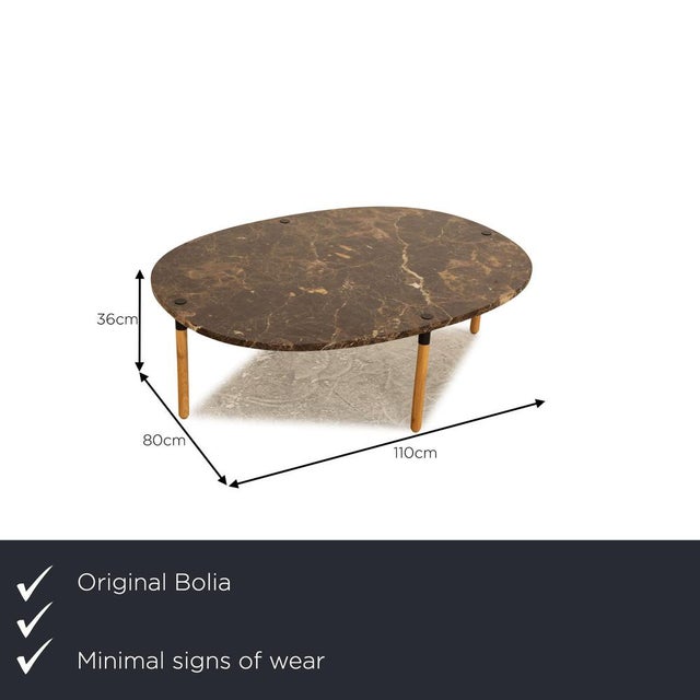 Large Tuk Marble Coffee Table in Dark Brown from Bolia | Chairish