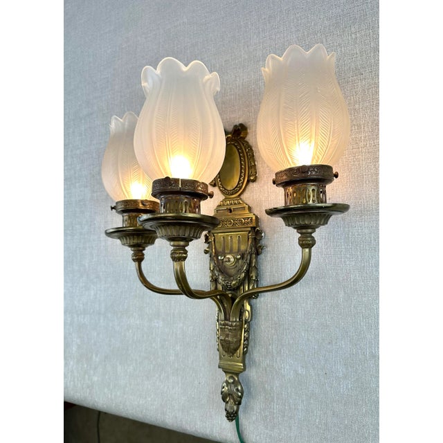 Antique French Victorian Style Bronze Wall Sconces | Chairish