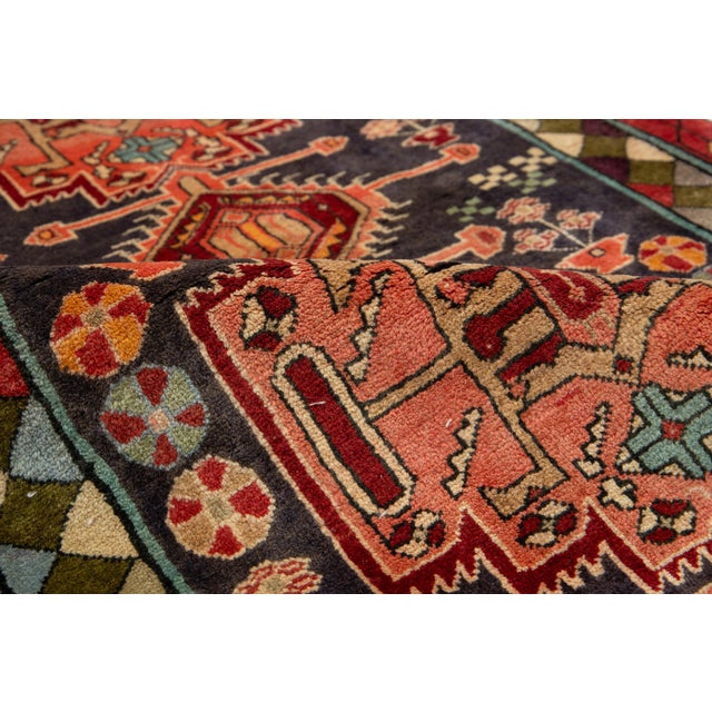 1960s Vintage Persian Heriz Wool Rug With Multicolor Geometric Design ...