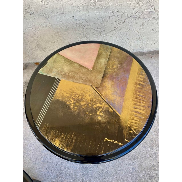 Postmodern Signed Painted Abstract Lacquered Staggered Tables - Set of ...