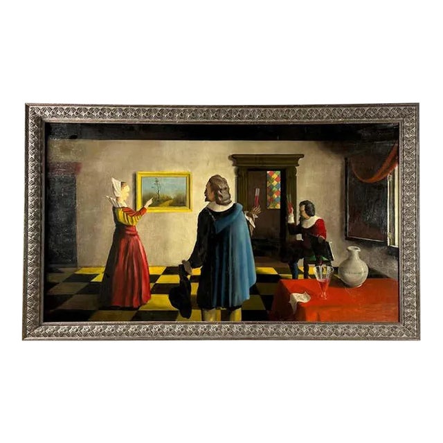 Daily Life Scene in a 17th Century Vermeer Style - Dutch Oil Painting ...