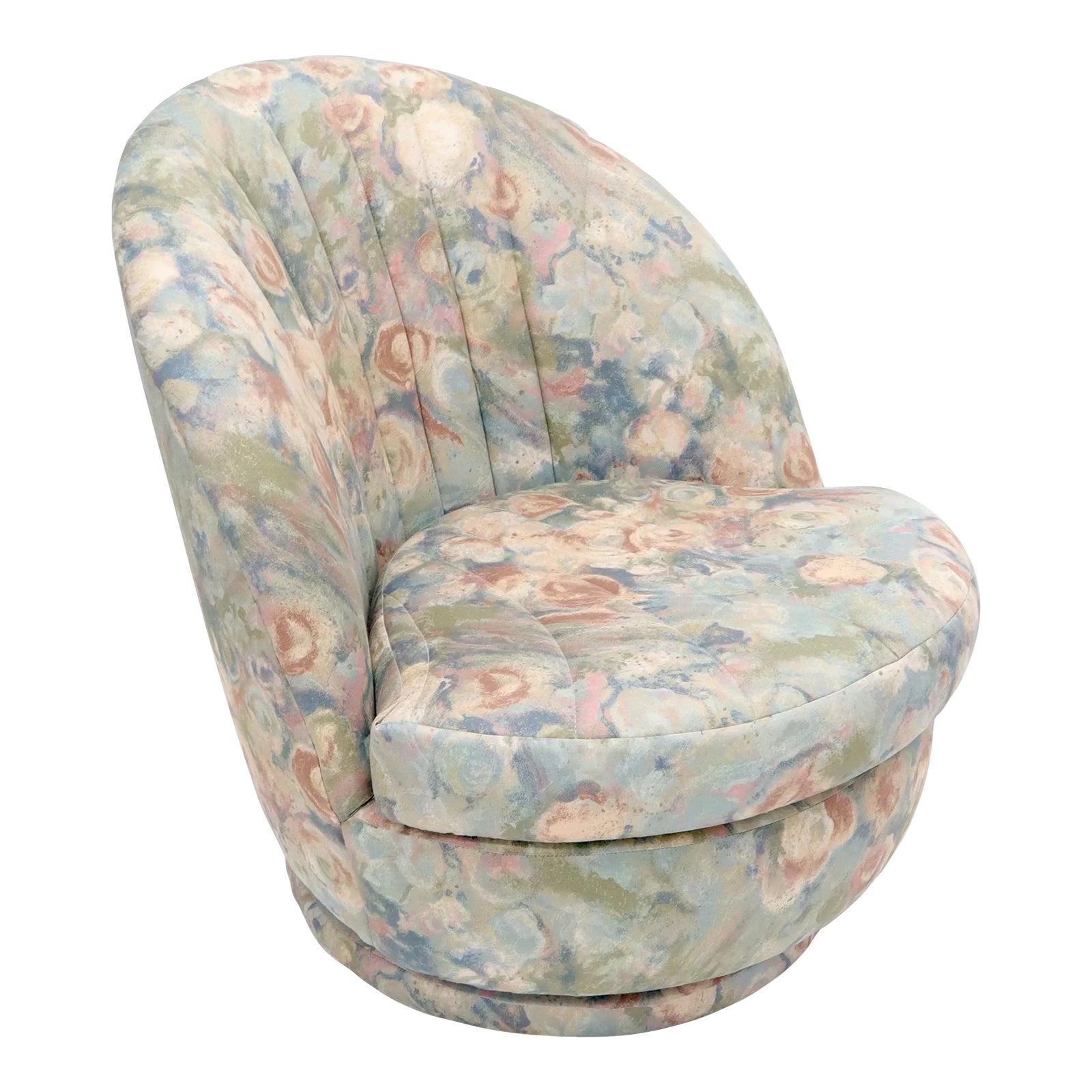 Thayer Coggin Swivel Scallop Shape Back Tilt Rocking Lounge Chair ...