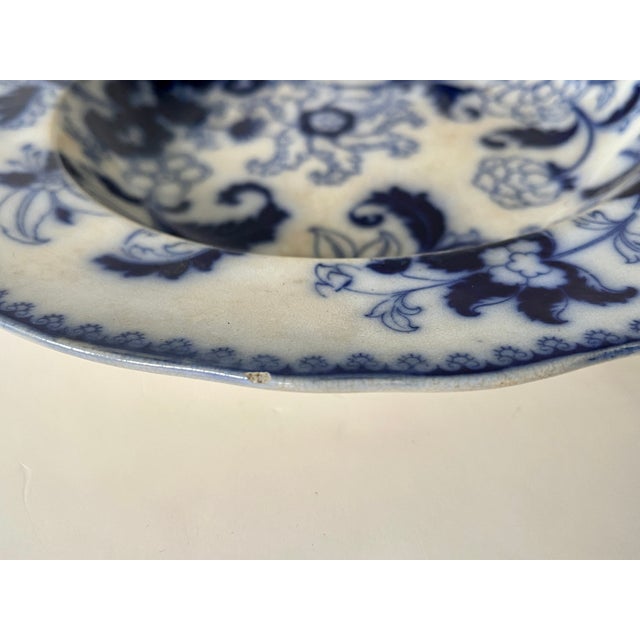 1820s-60s Flow Blue Ironstone Shallow Bowl - Antique Georgian/Victorian ...