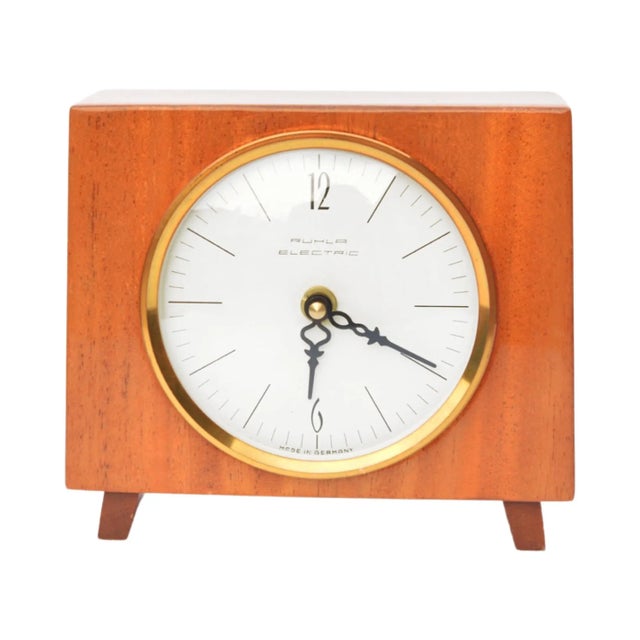 Wooden Fireplace Clock Ruhla Mid-Century Modern, Germany 1970s. | Chairish