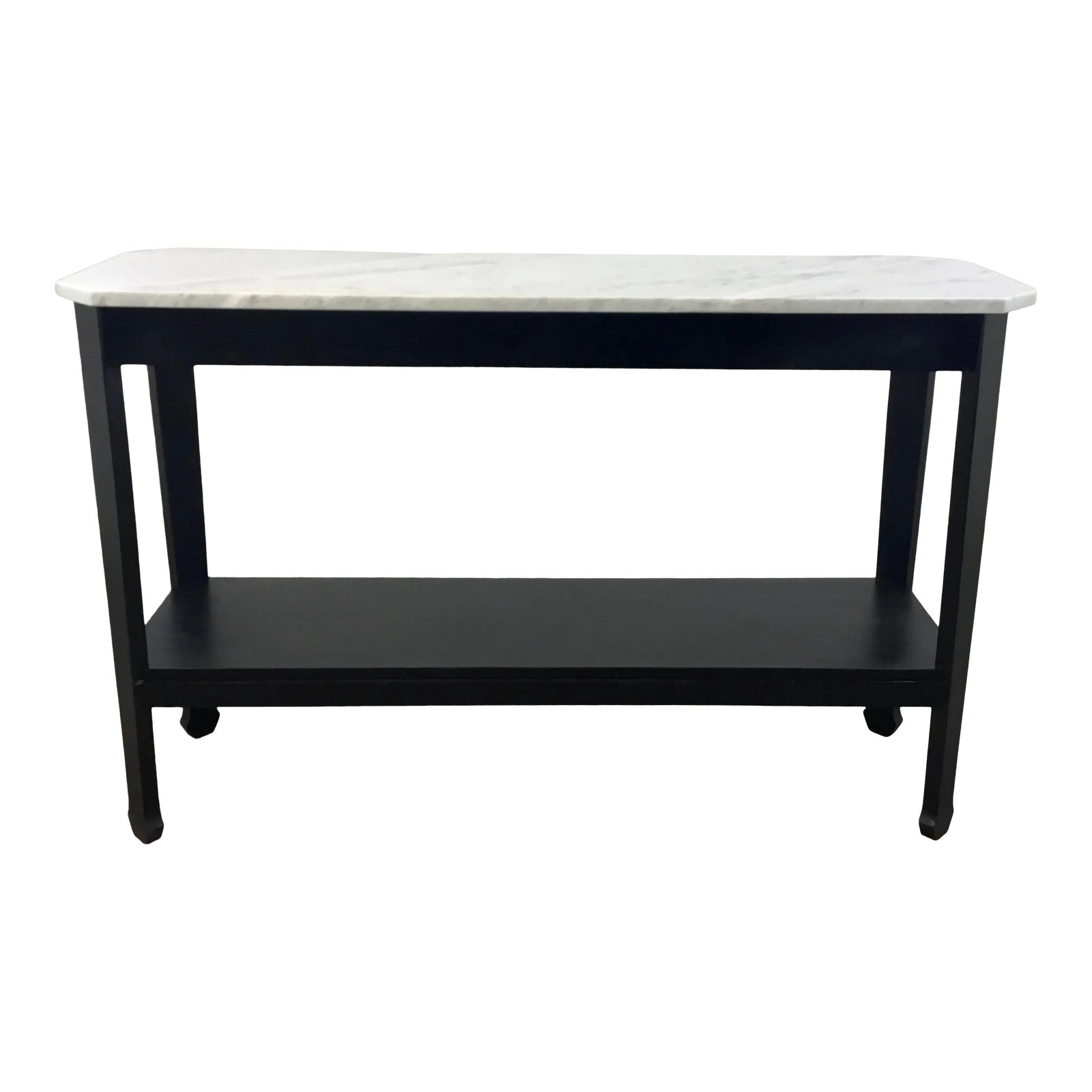 Modern White Carrara Marble Console Table | Chairish