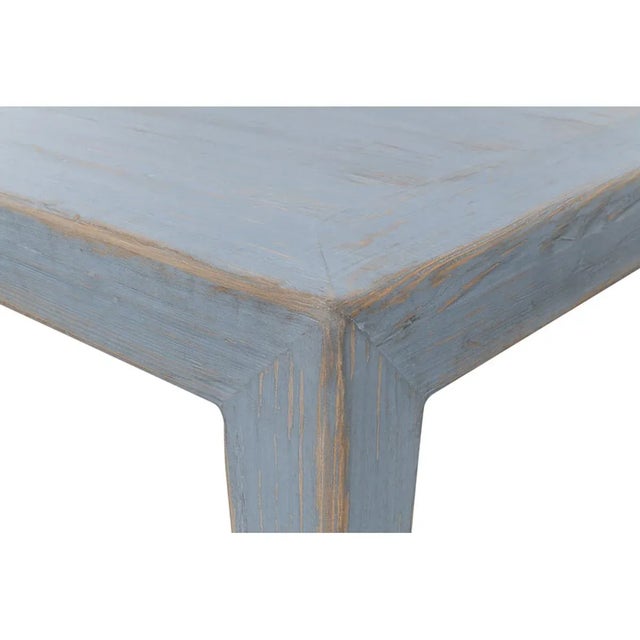 Blue Pine Wood Coffee Table | Chairish
