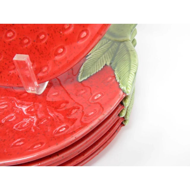 Vintage Hand-Painted Strawberry Shaped Ceramic Dinner Plates - 6 Pieces ...