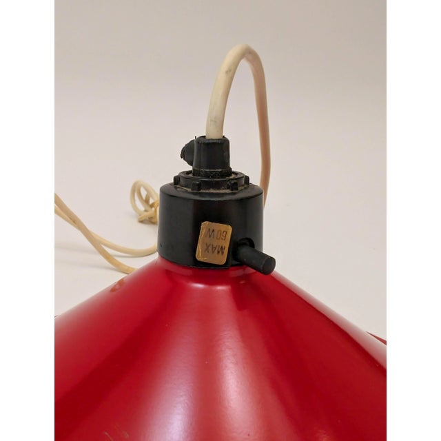 Pair of Mid Century Lamps / Red Hanging Lamps | Chairish