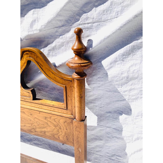 1960s Solid Walnut Full Size Headboard Sculpted European Crests and ...