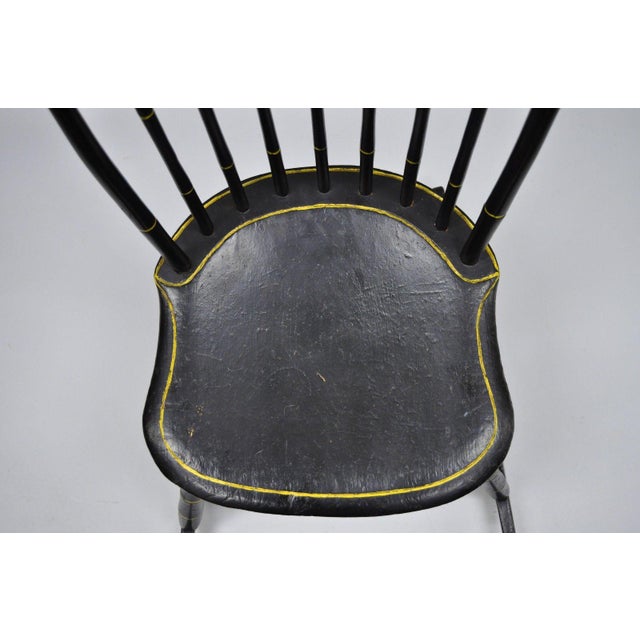 Antique Hitchcock Style Child's Black Bow Back Windsor Rocking Chair ...