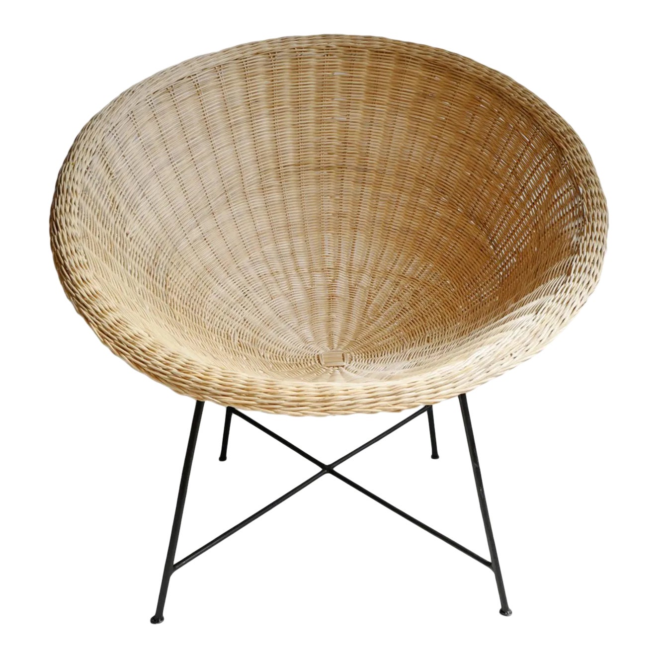 Natural Rattan Cup Chair | Chairish