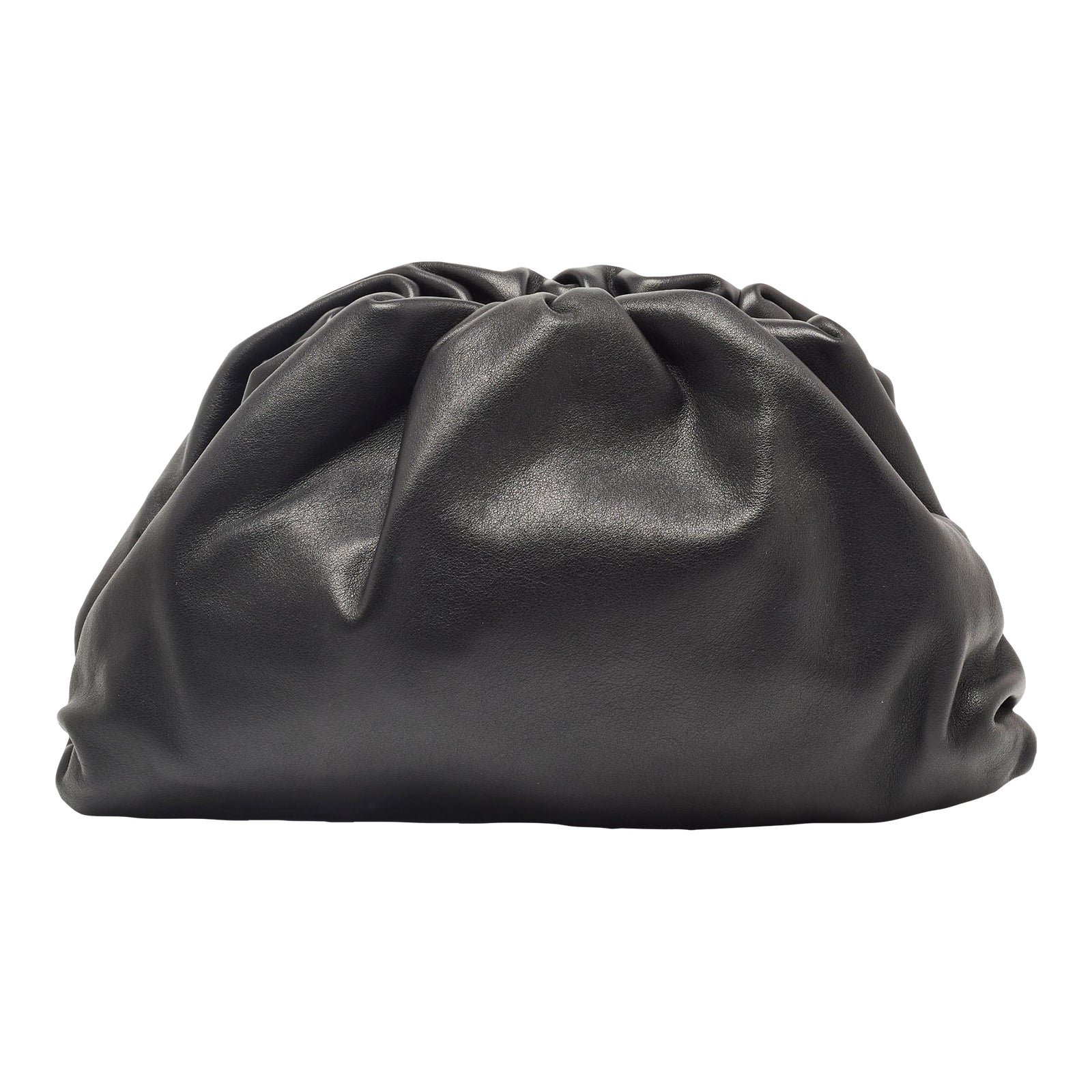 Bottega Veneta Black Leather Teen Pouch Clutch | Chairish