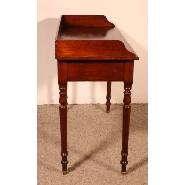 Small Writing Table with Two Drawers in Mahogany | Chairish