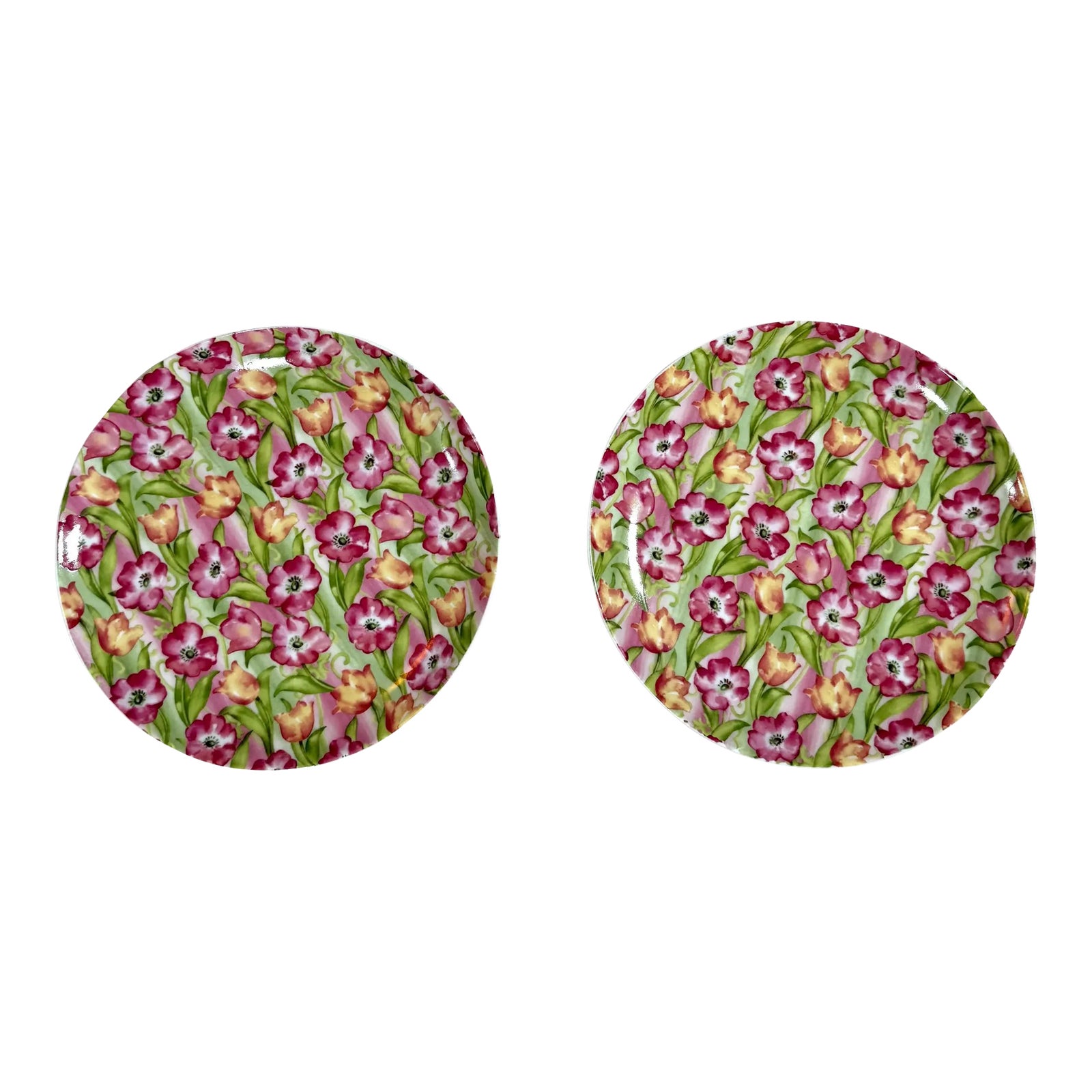 1990s Springfield England All Flower Salad Plate - Set of 2, Chintz ...