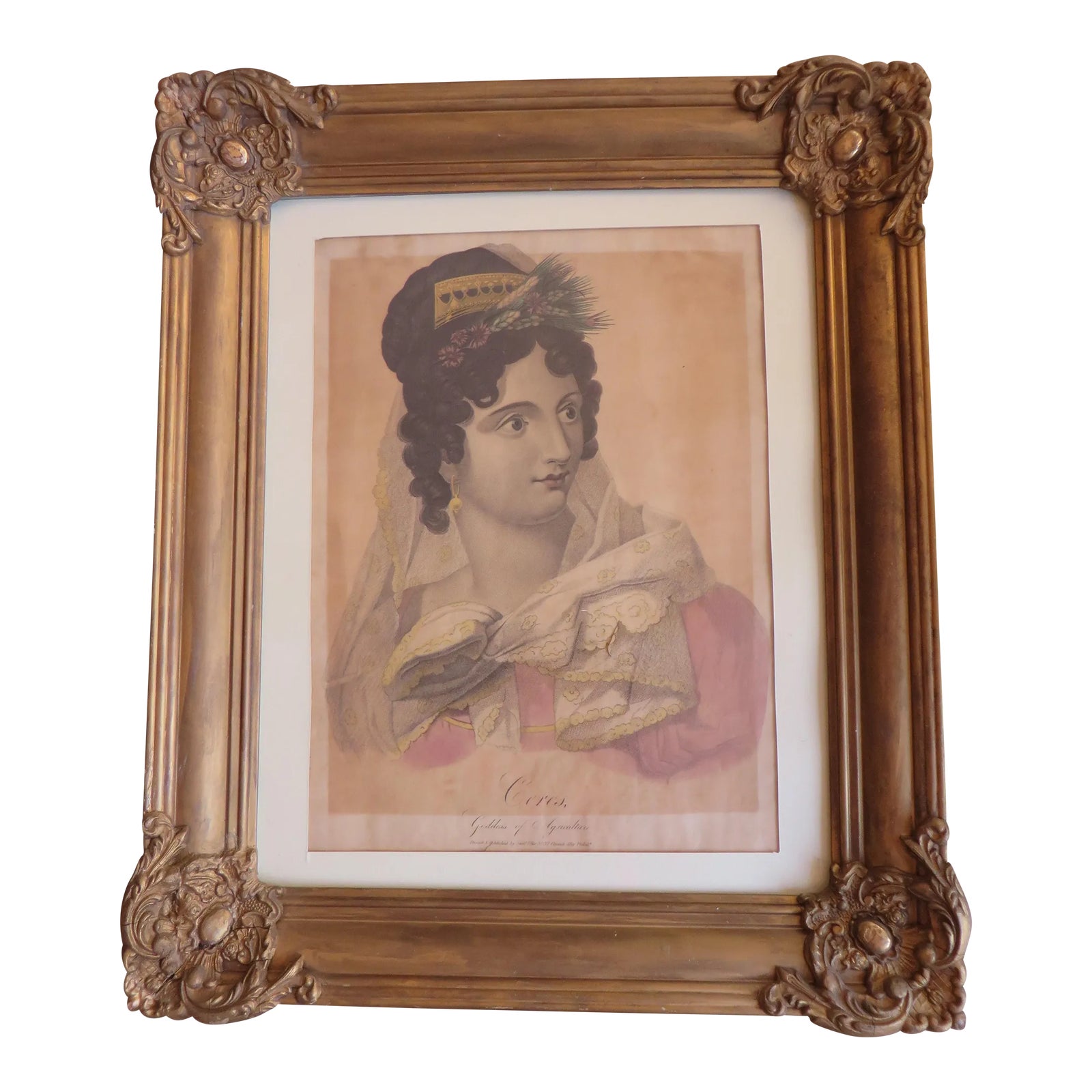 Antique Print "Ceres, Goddess of Agriculture" Printed & Published by ...