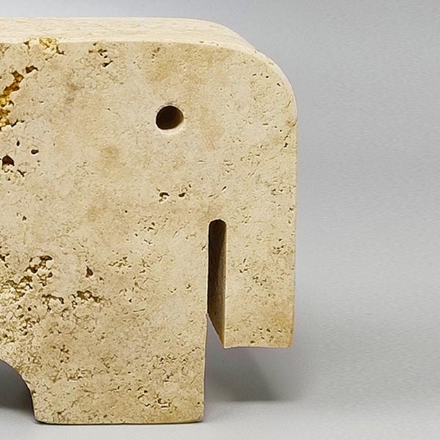 1970s Large Travertine Elephant Sculpture Attribuited to Enzo Mari for ...