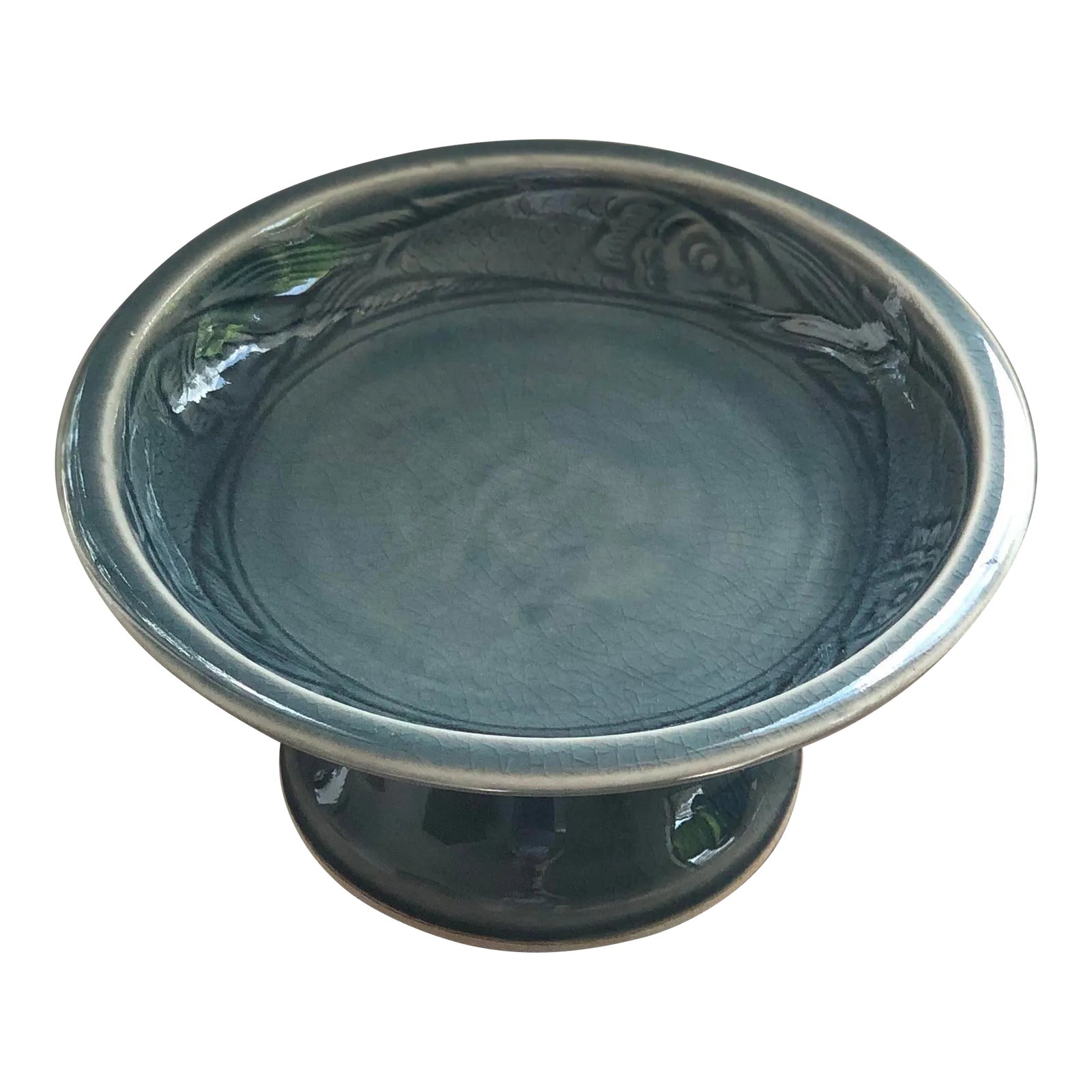 Blue Celadon Koi Compote by Baan Celadon-Thailand | Chairish