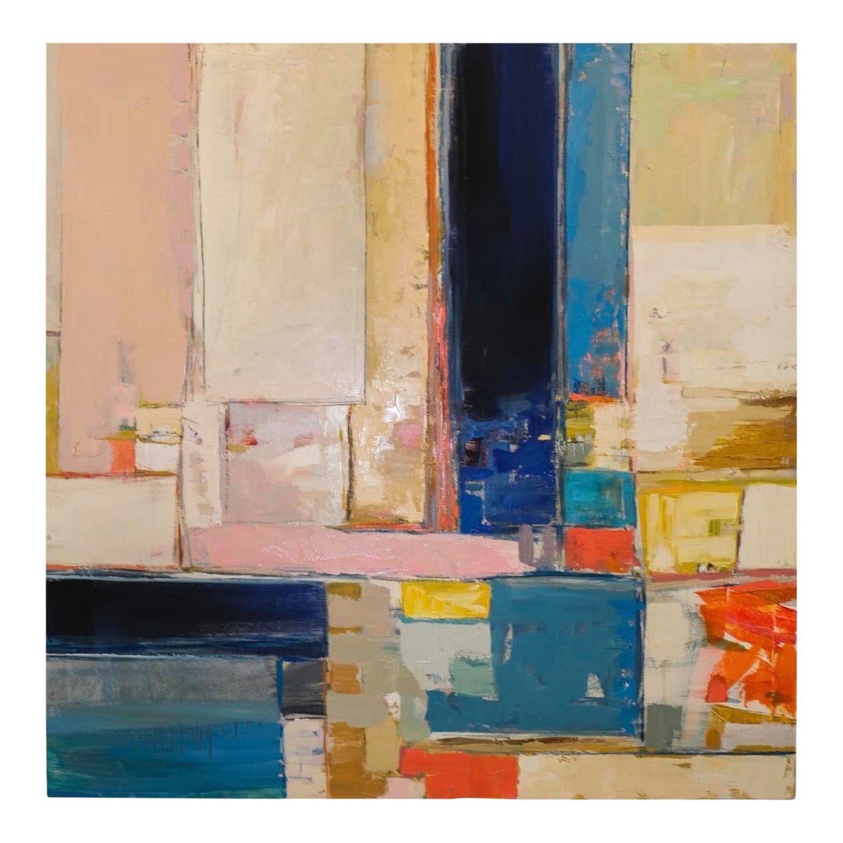 Alignment Abstract Oil Painting by Stephanie Wheeler, Framed | Chairish