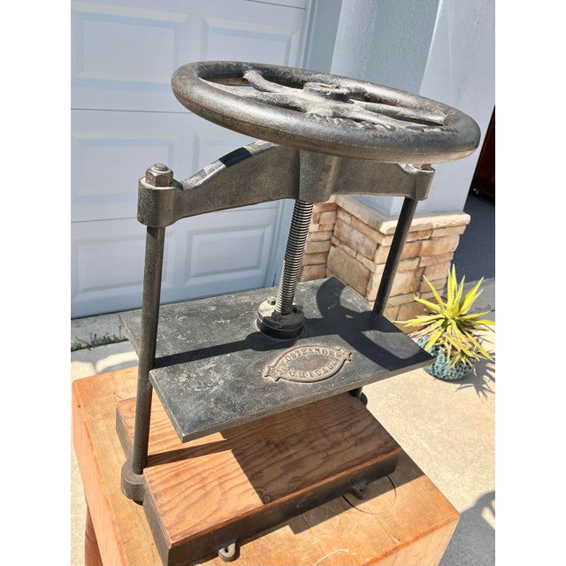 Antique Industrial Iron Book Press | J W Ostrander of Chicago C.1800s ...