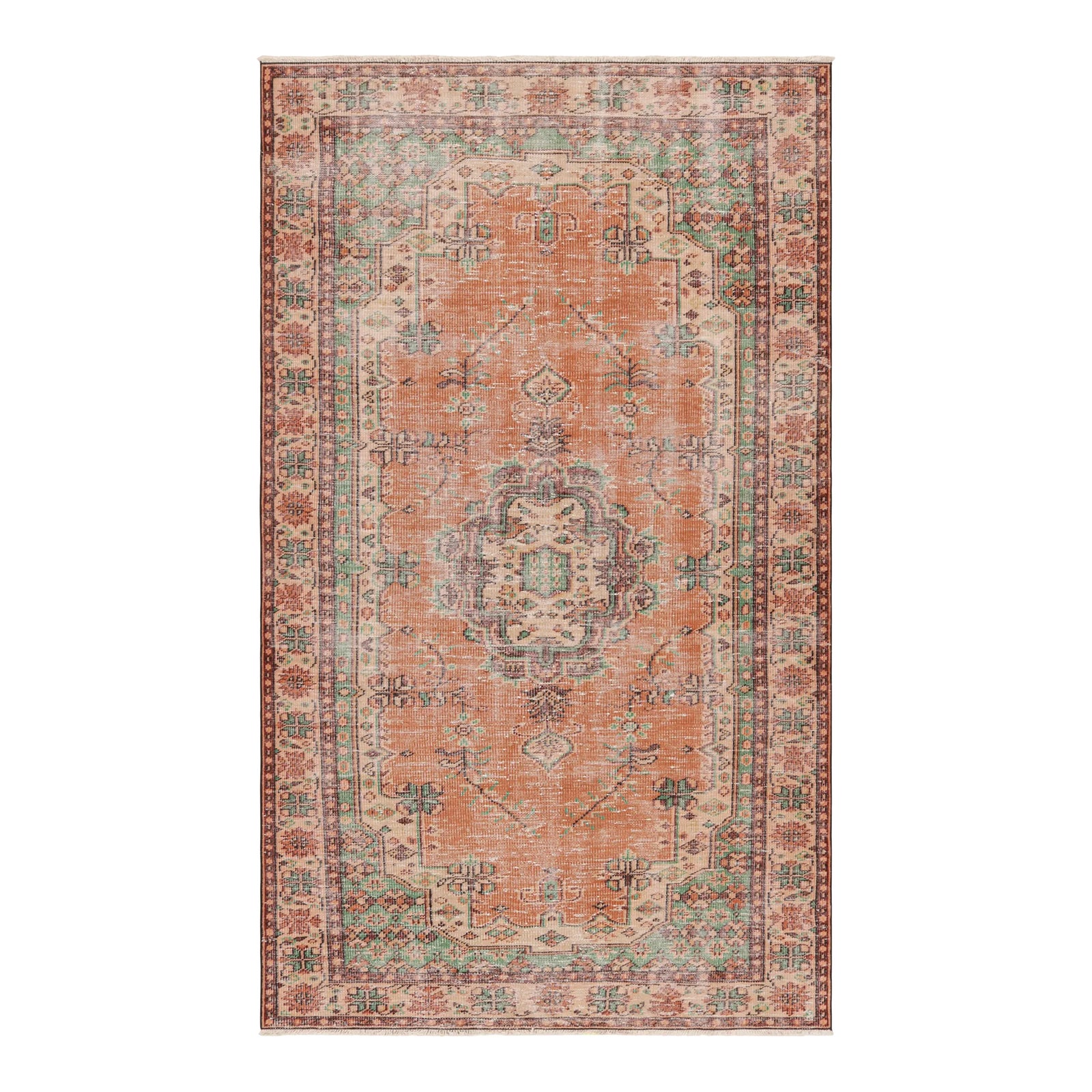 Vintage Turkish Rug in Polychromatic Patterns and Medallion, From Rug ...