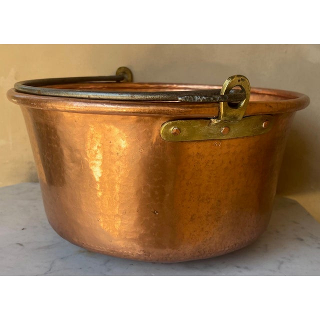 Extra Large French Copper Cauldron With Iron Handle, C. 19th Century ...