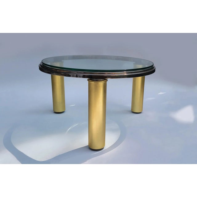 Late 20th Century Postmodern Satin Gold Tubular Round Glass Cocktail ...