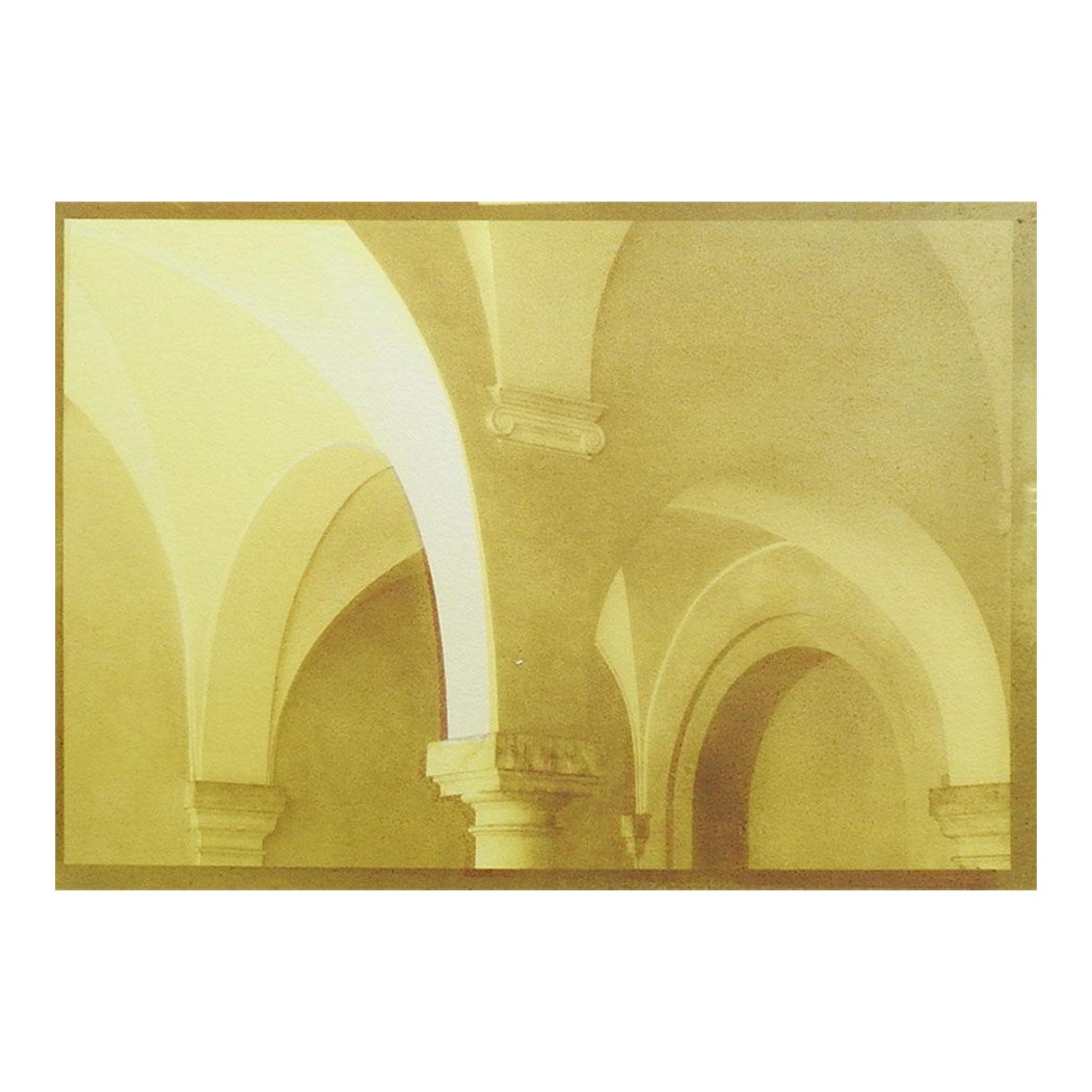 Late 20th Century Yellow Cyanotype Architetural Photograph | Chairish