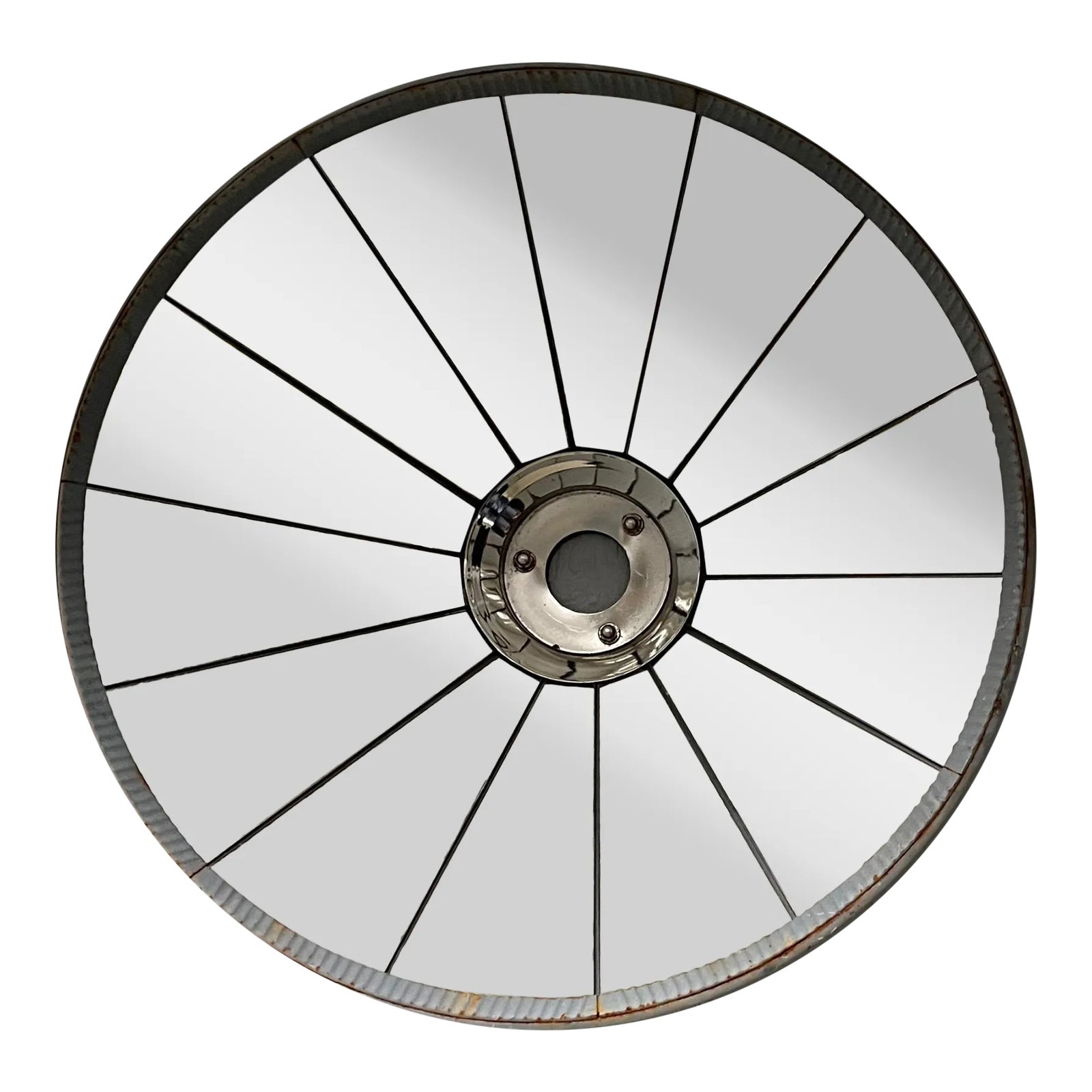 Large English Zinc Mirrored Reflector Shade for Ceiling Fixture or ...