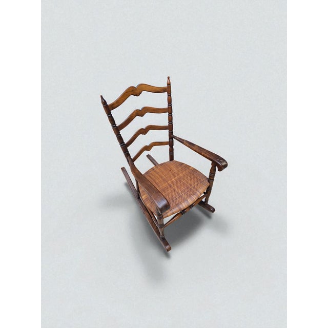 Wood and Straw Childs Rocking Chair, Italy, 1950s | Chairish