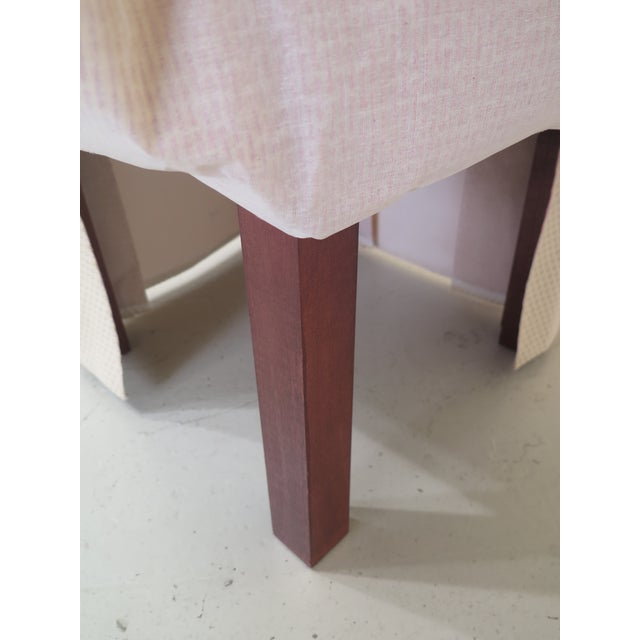 Custom Upholstered Skirted Square Ottoman | Chairish