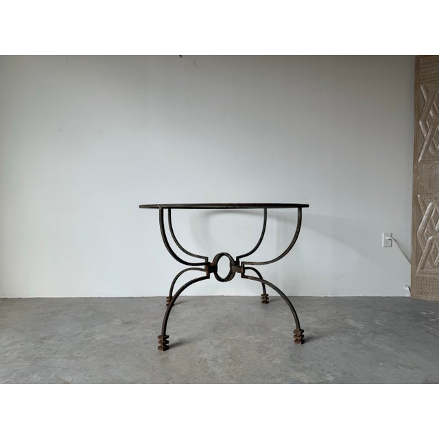 Postmodern Wrought Iron Geometric Outdoor Dining Table Base | Chairish