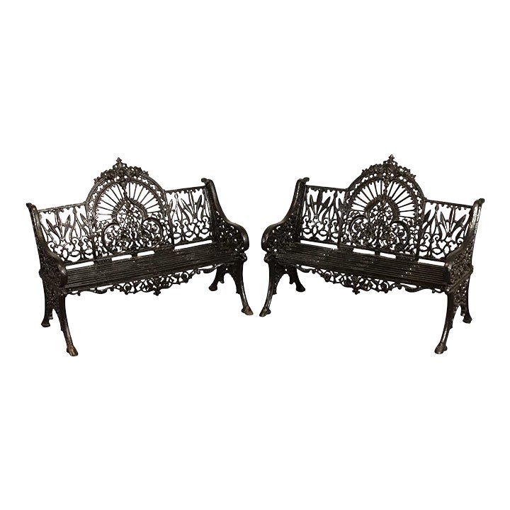 Late 20th Century Victorian Style Quality Cast Iron Outdoor Garden ...
