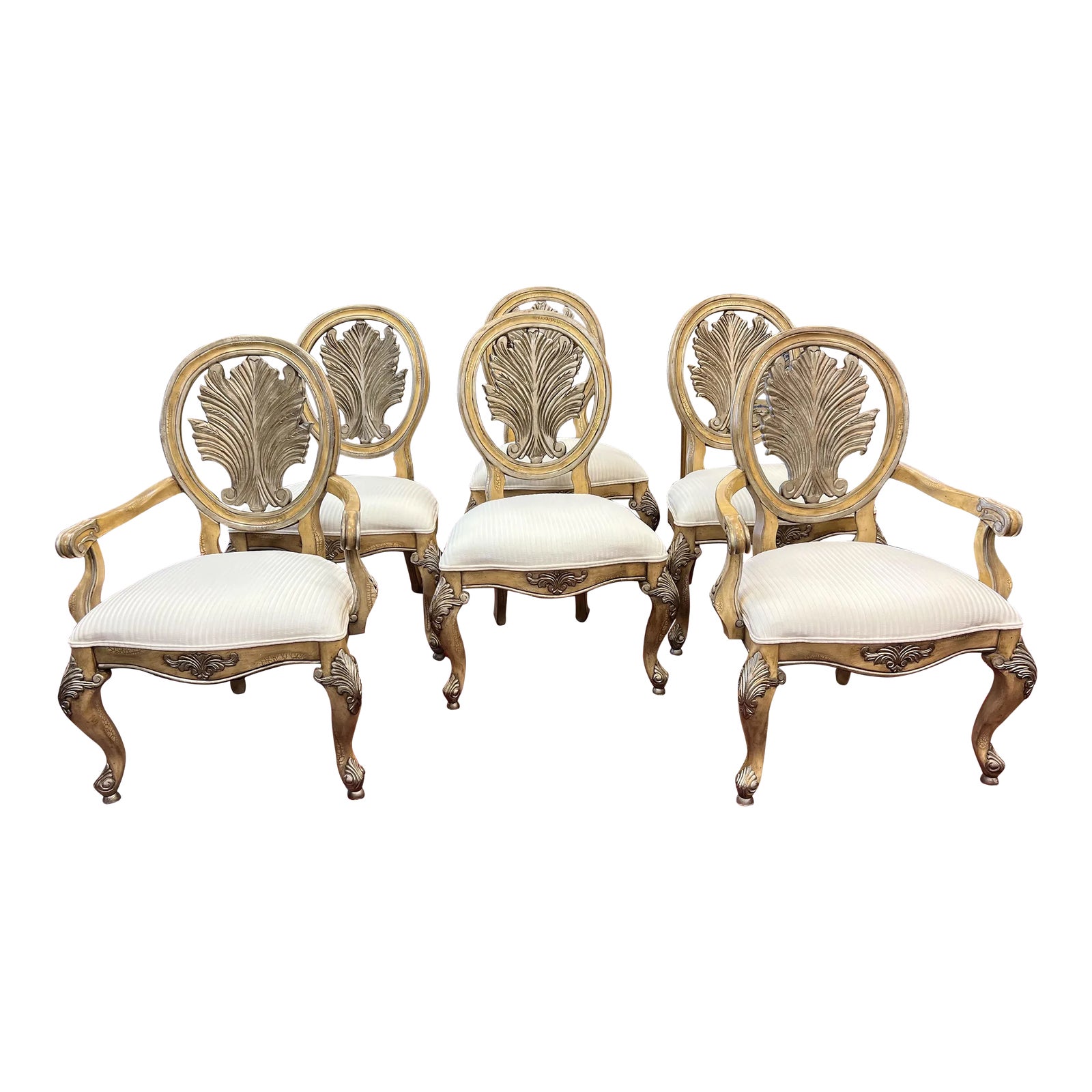 Set of 6 Transitional Continental Dining Chairs | Chairish