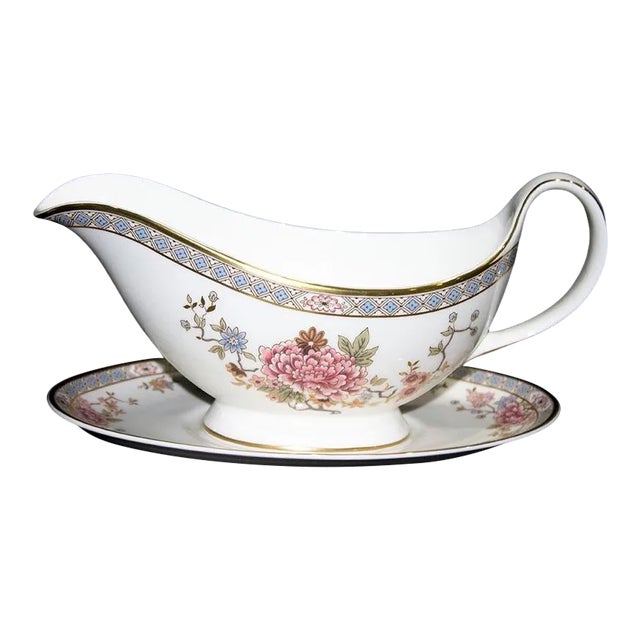 Royal Doulton China Gravy Boat - Canton Pattern | Chairish